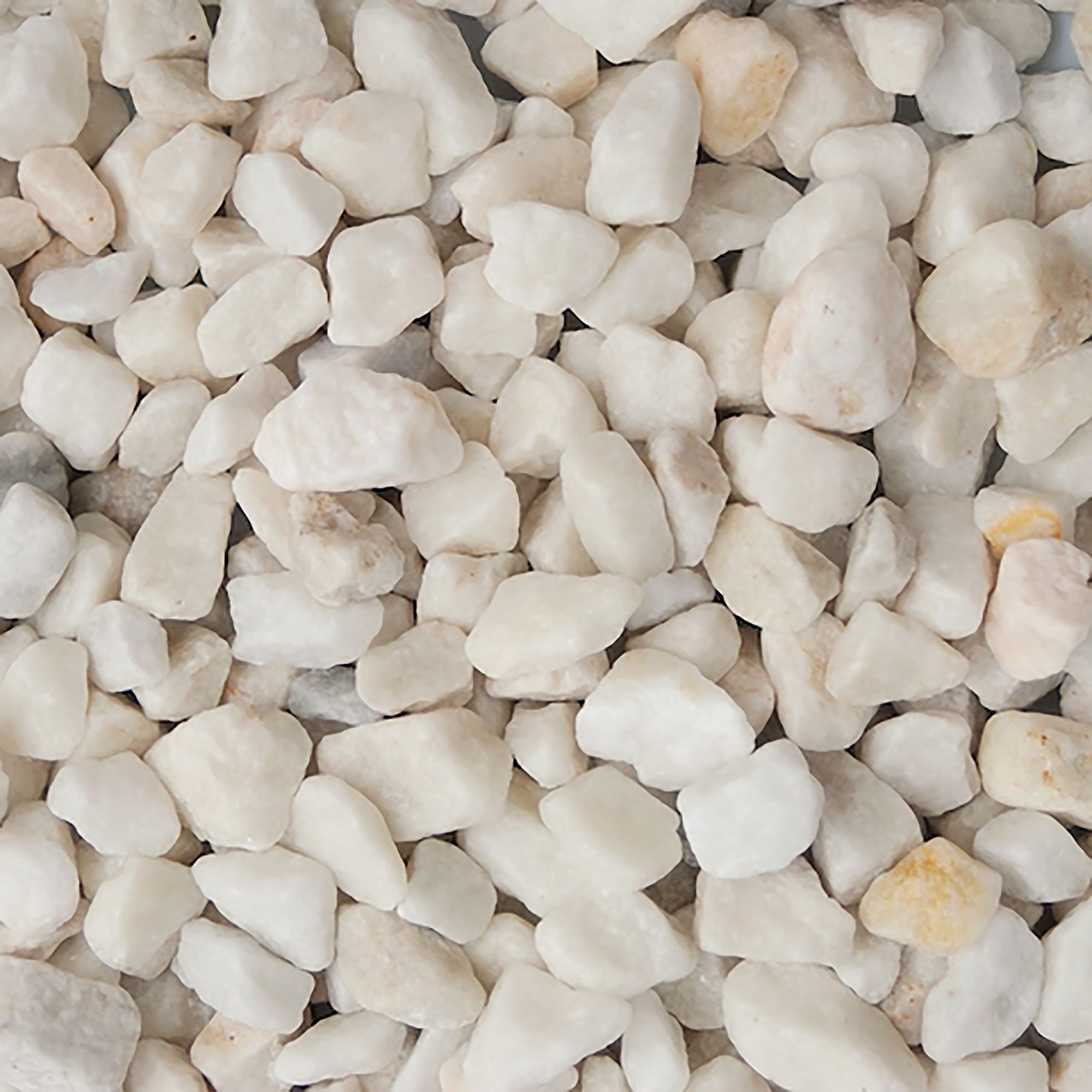 Polar White Marble Chippings 20mm Approx 20kg Poly Bag