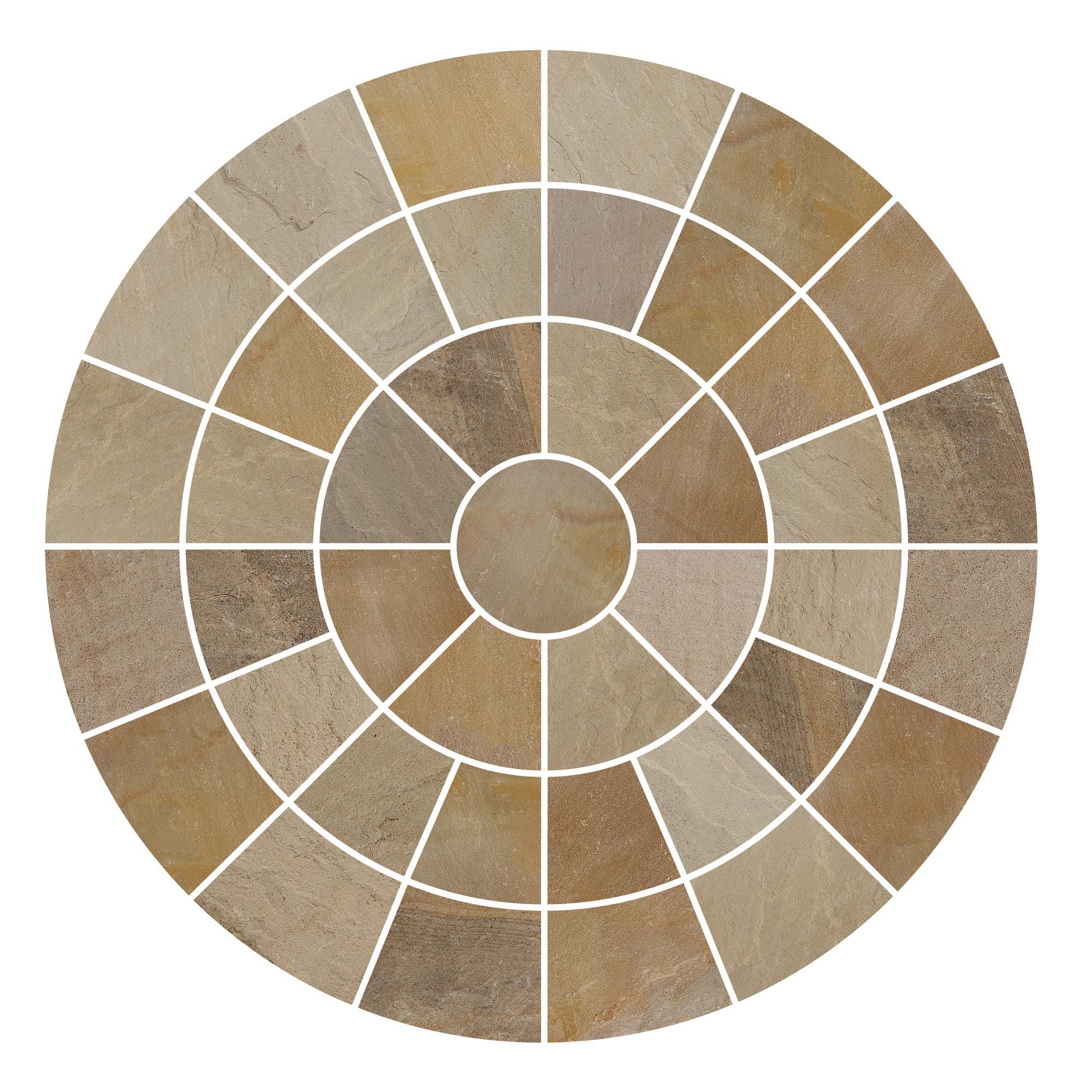 Golden Fossil Circle Feature Paving Pack