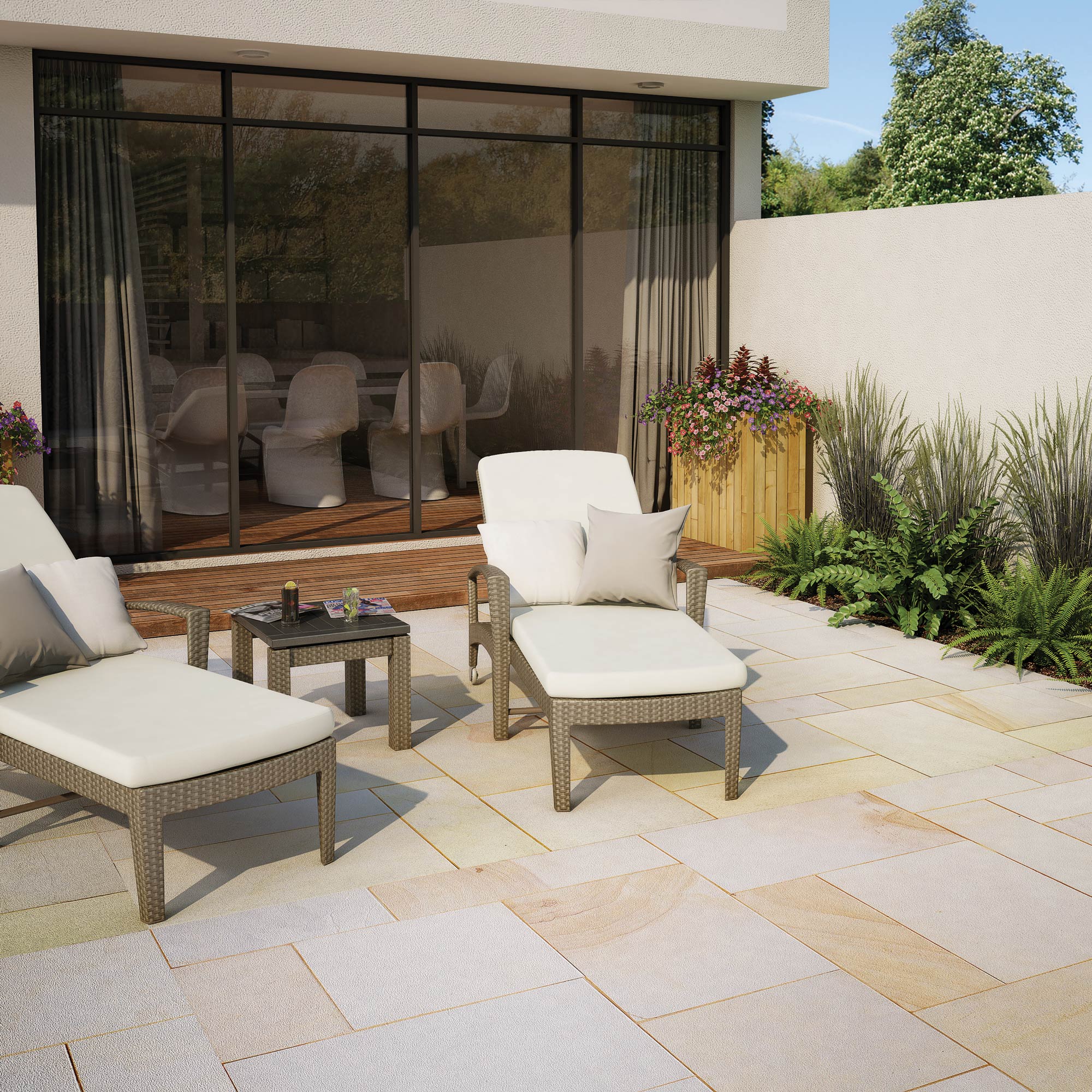 Pavestone Designs Pavestone Dolomite Slate Porcelain Paving Pack (5
