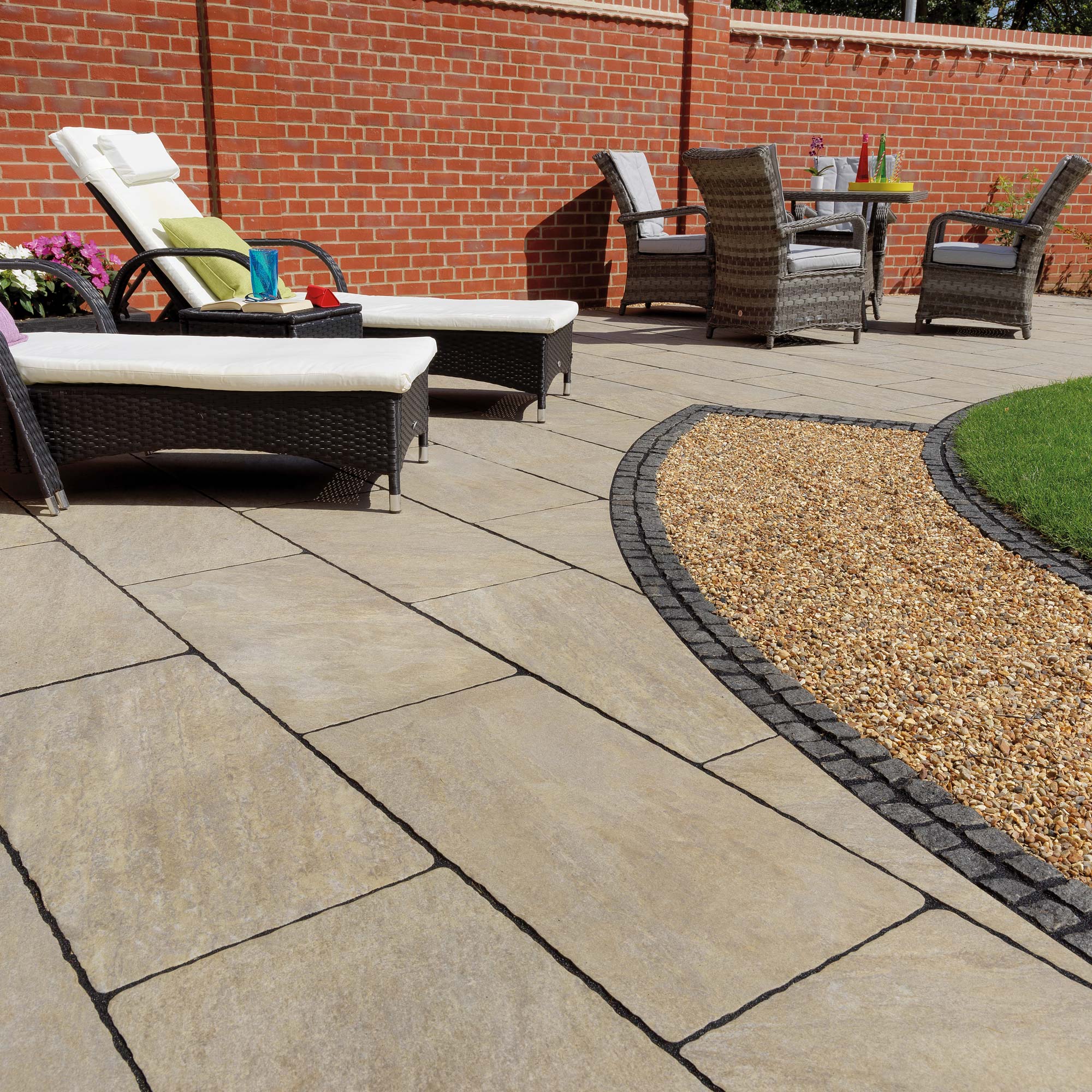 Pavestone Antico Porcelain Paving Quartzite (Pack of 33) 800mm x 400mm ...