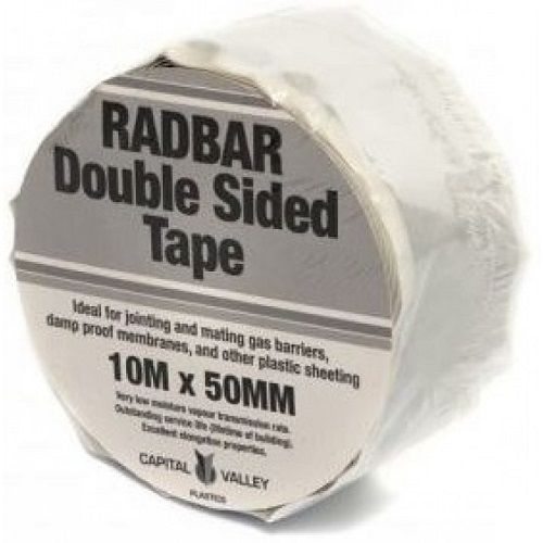 Roll 10m x 50mm Double Sided Butyl Radon Tape - RADDS10016