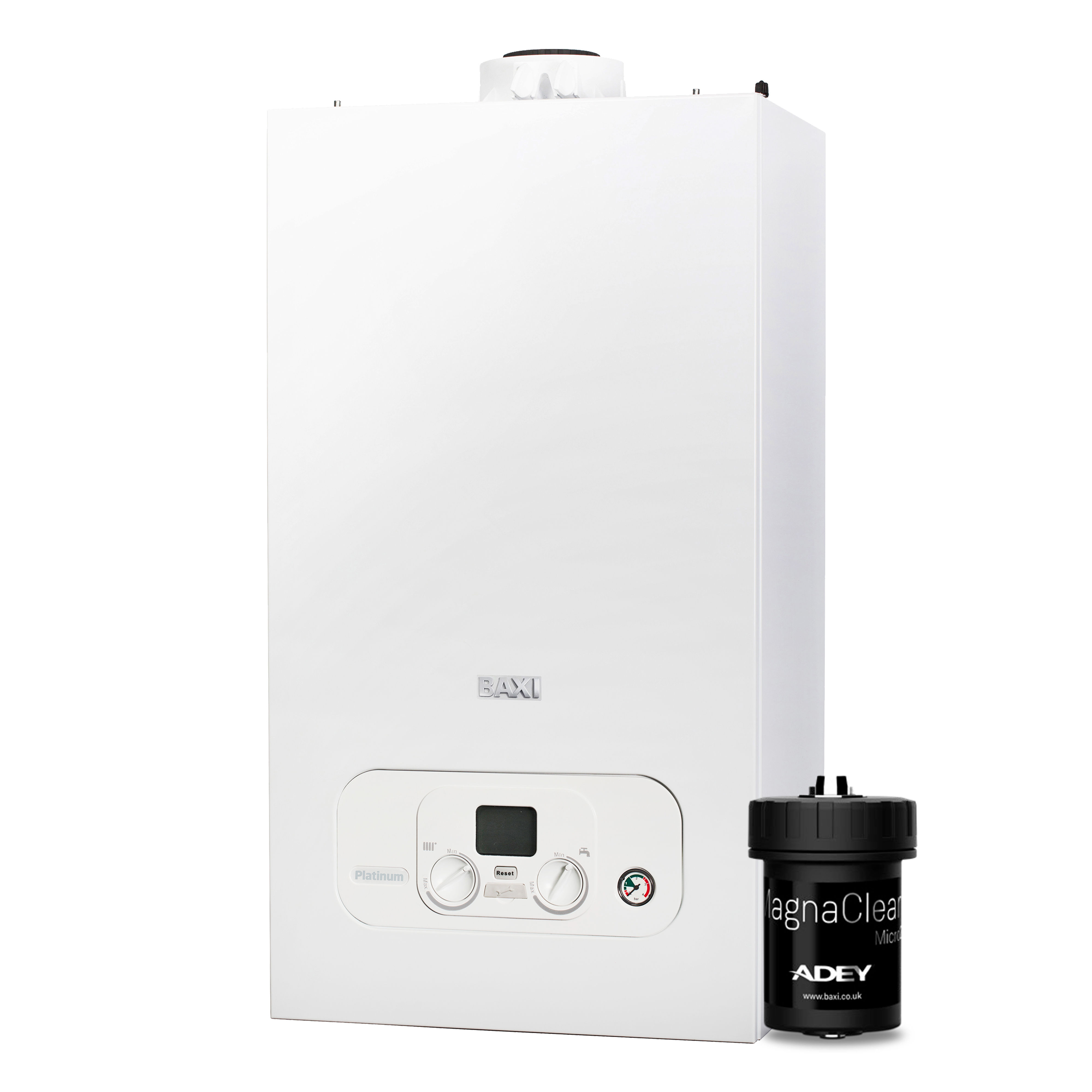 Baxi Platinum Compact Combi Boiler with Adey MagnaClean Micro 2 Filter ...