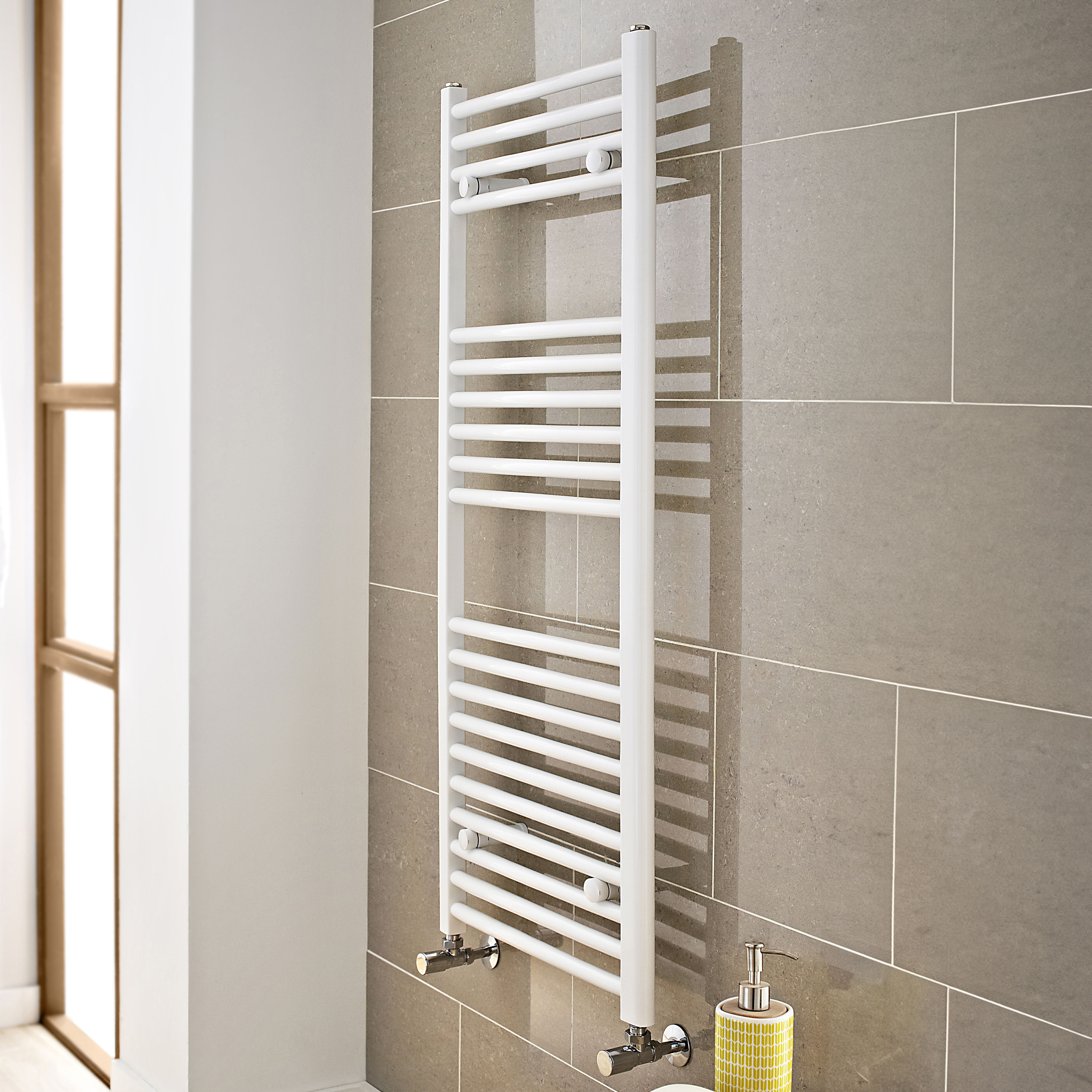 Kartell K-Rail Straight Heated Towel Rail White 22mm