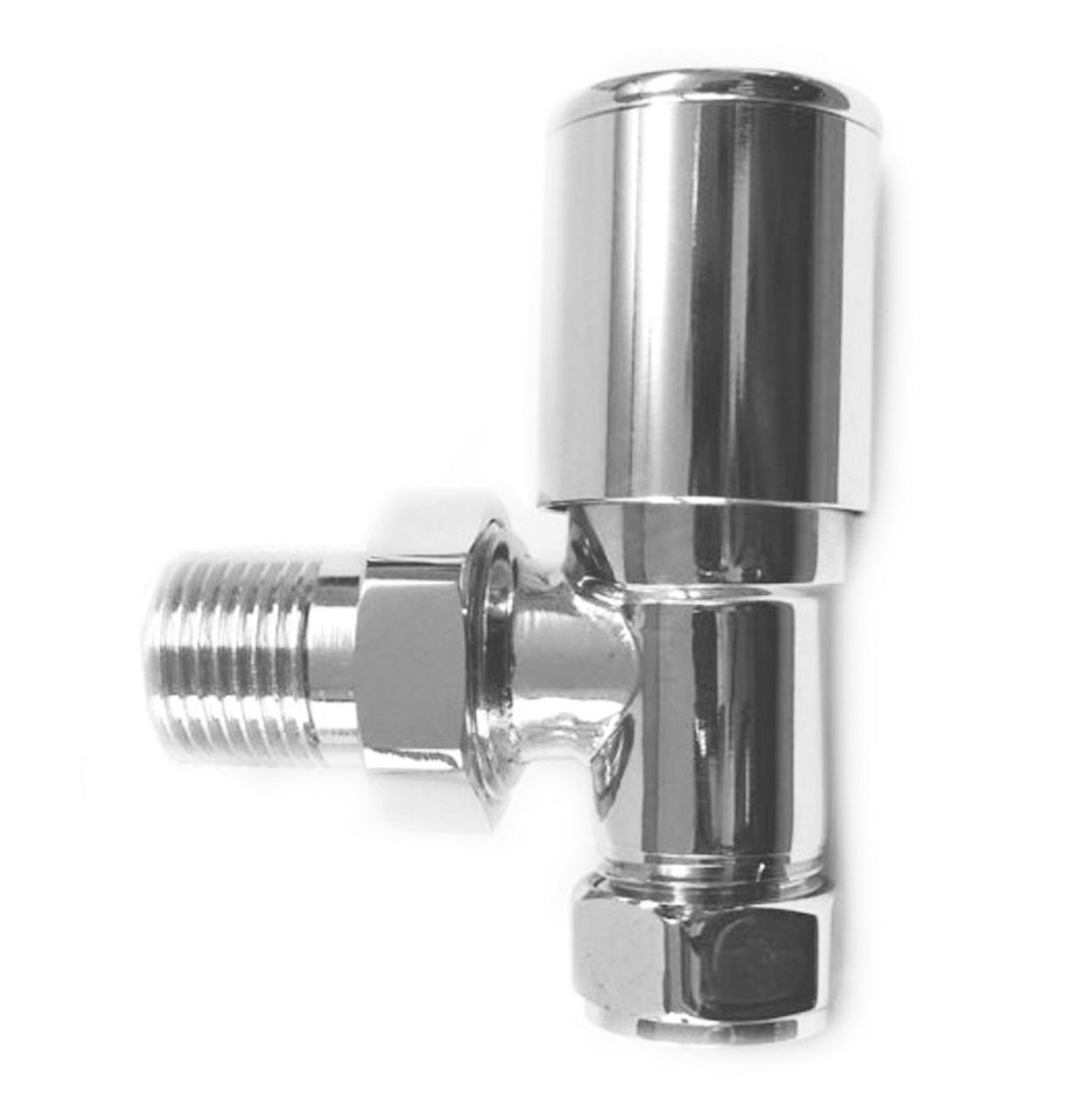 Angled Modern Radiator Valves (Pair) Chrome 15mm - 1025CP