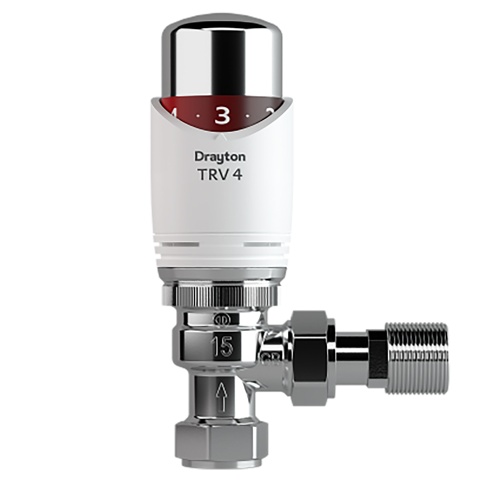 Drayton TRV4 Auto Balancing Angled TRV with Lockshield 15mm - 0705560