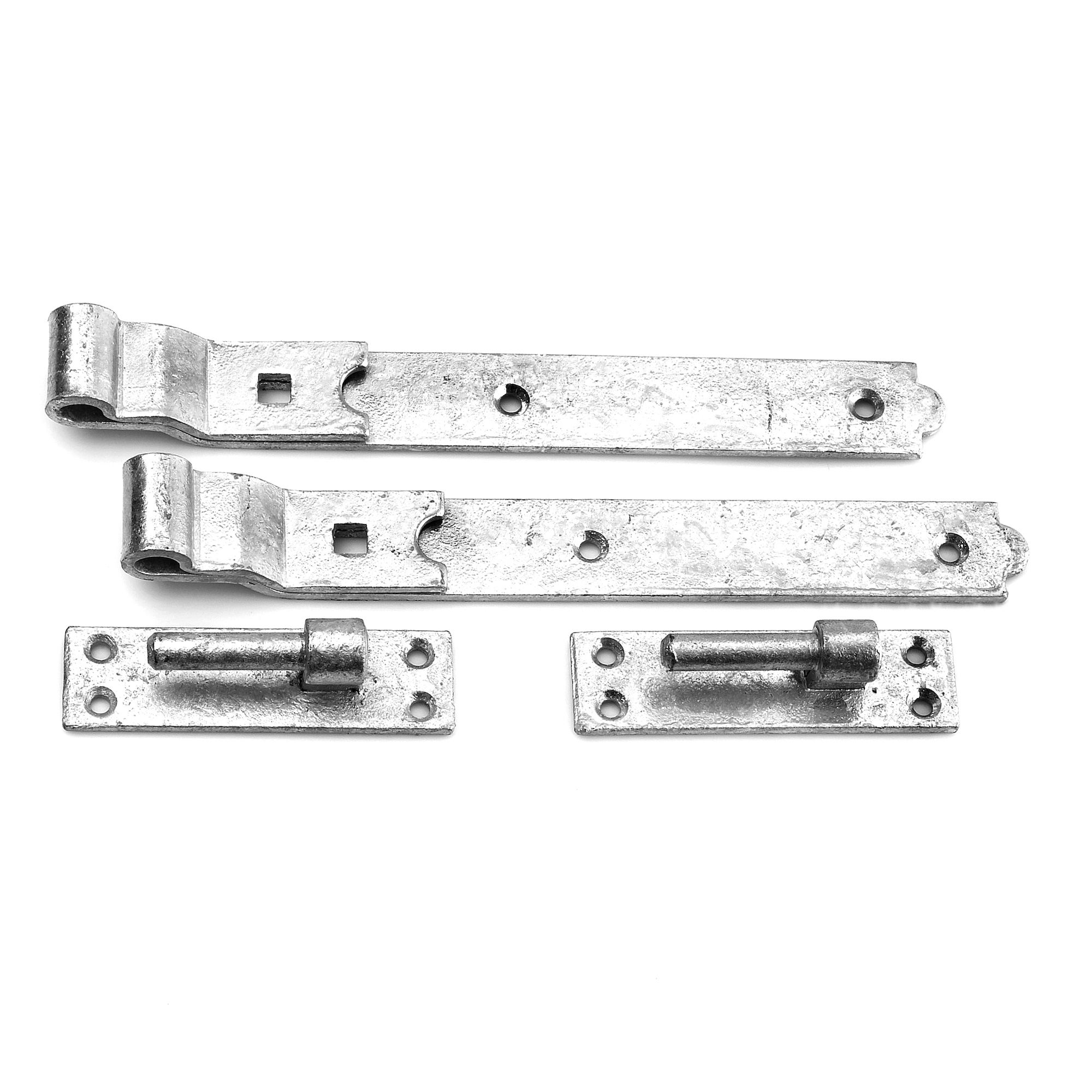 Eliza Tinsley 12" Cranked Hook & Bands Pair of Hinges - Galvanised