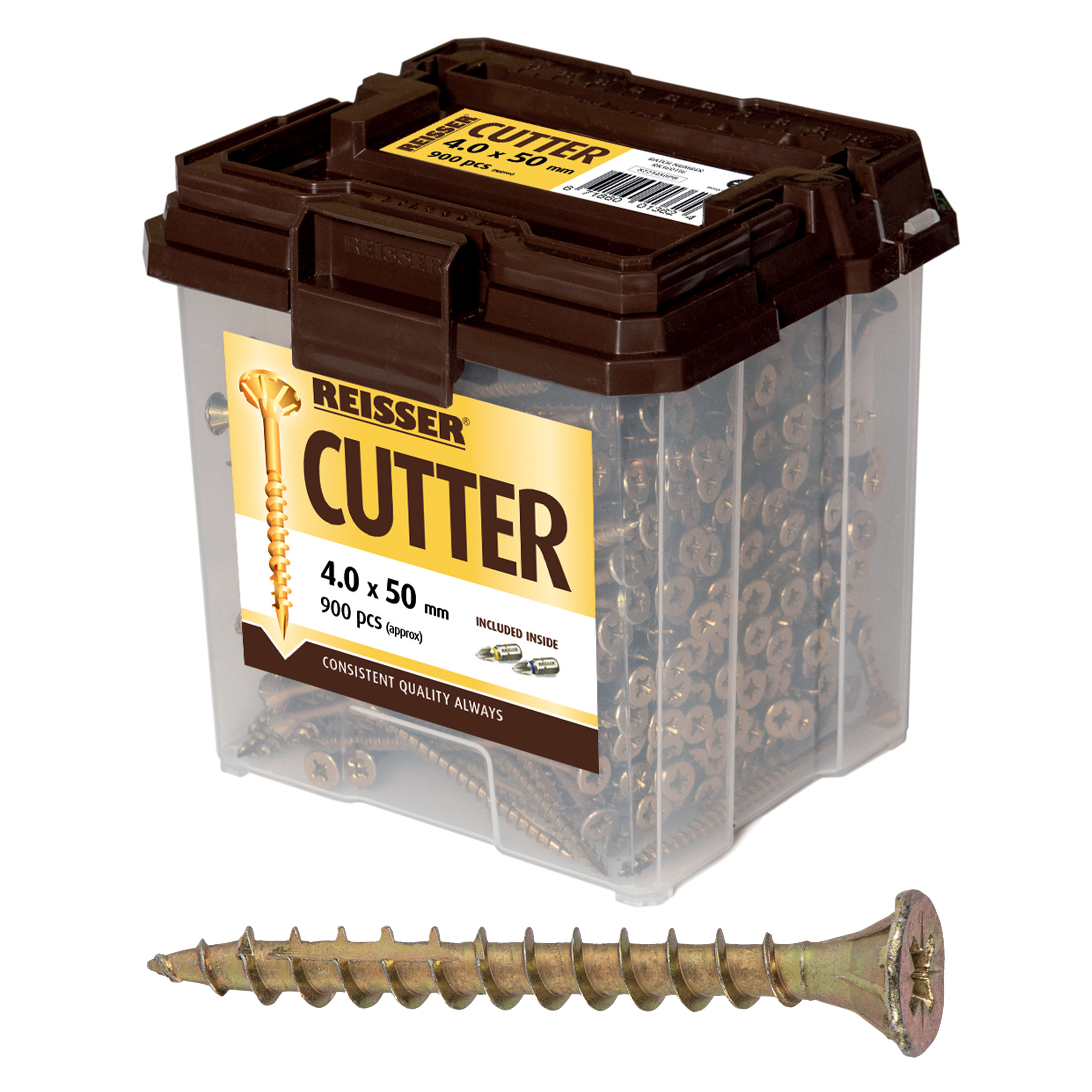 Reisser Cutter Woodscrews (Tub of Approx 900) 4.0mm x 50mm