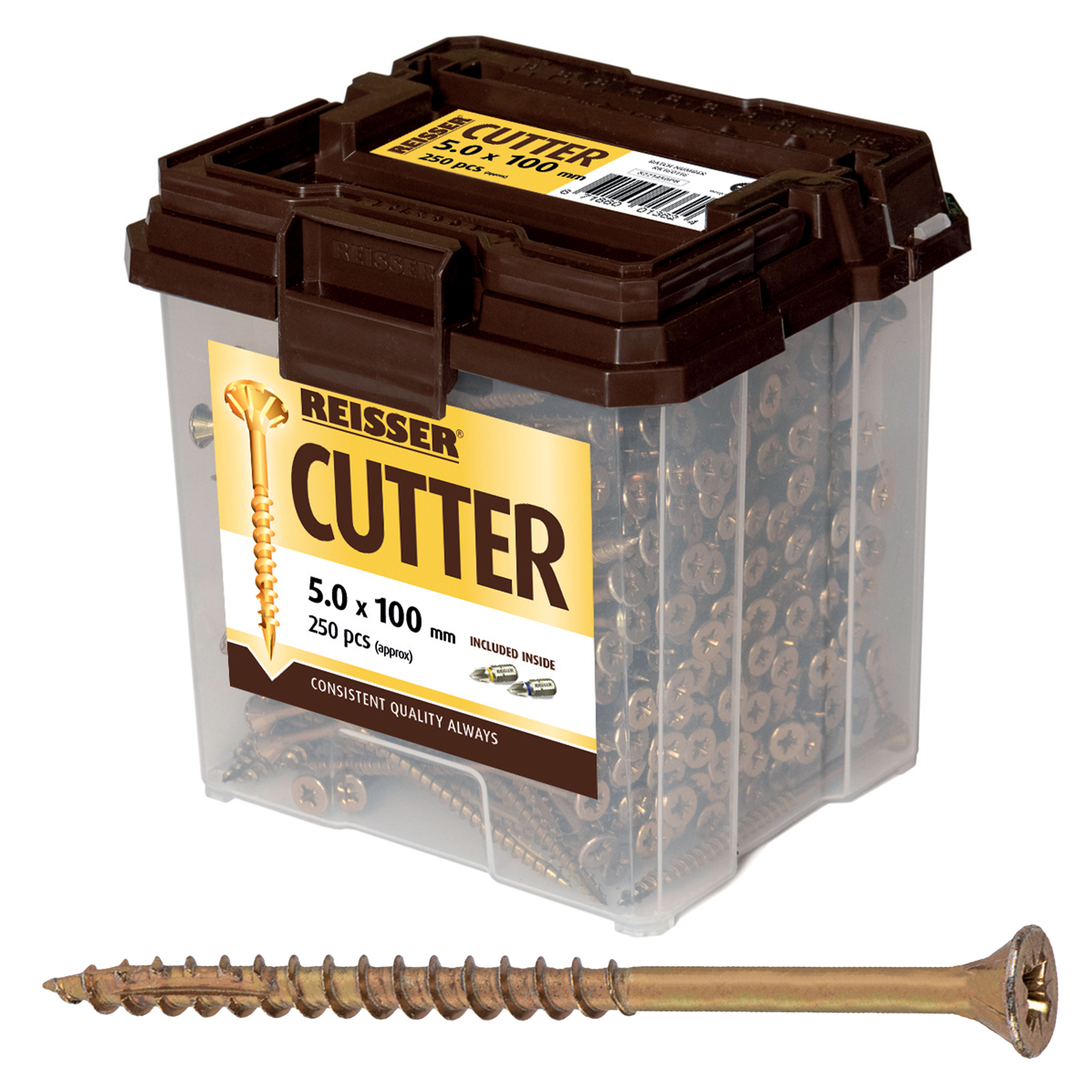 Reisser Cutter Woodscrews (Tub of Approx 250) 5.0mm x 100mm