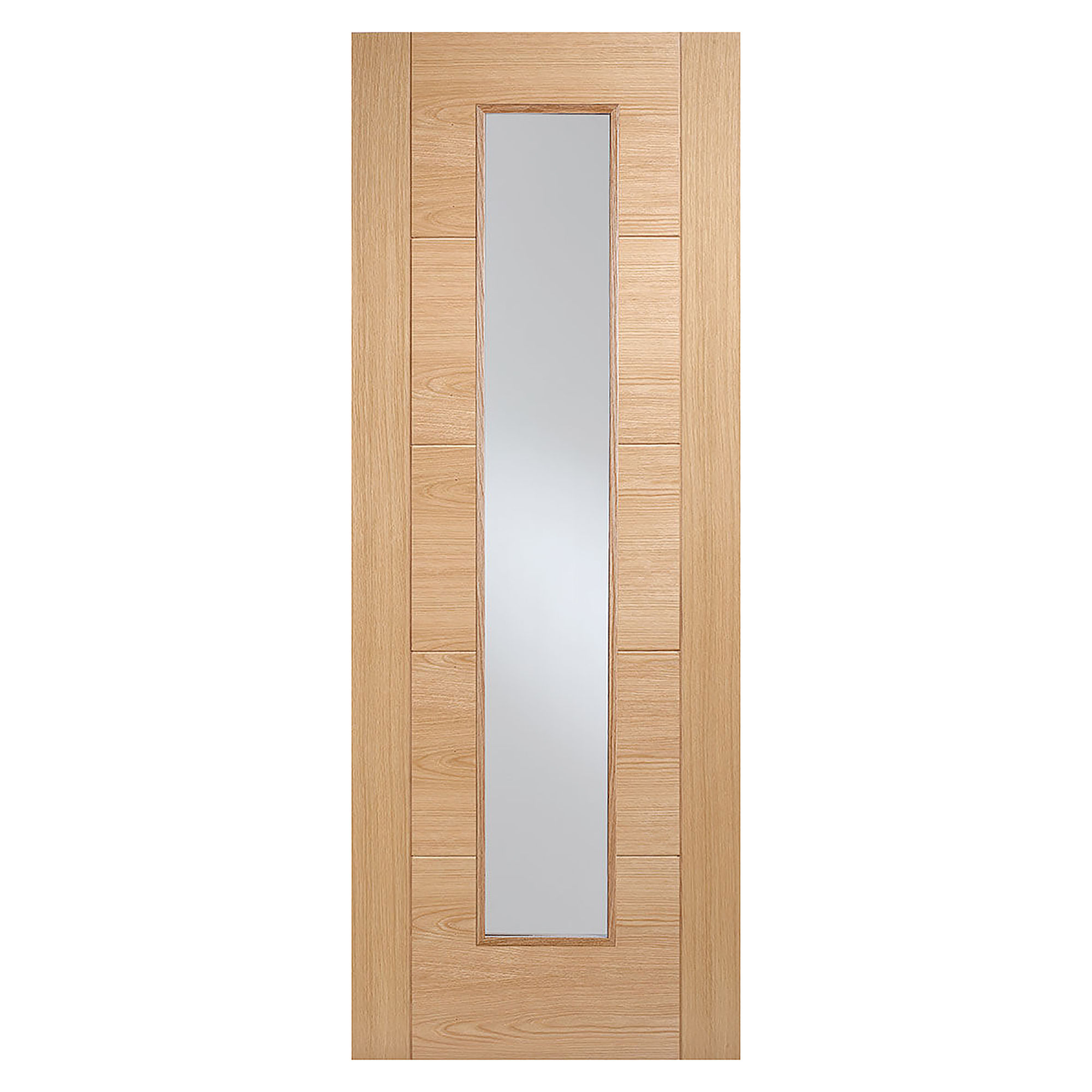 Vancouver 1L Pre-Finished Long Light Clear Glazed Oak Door