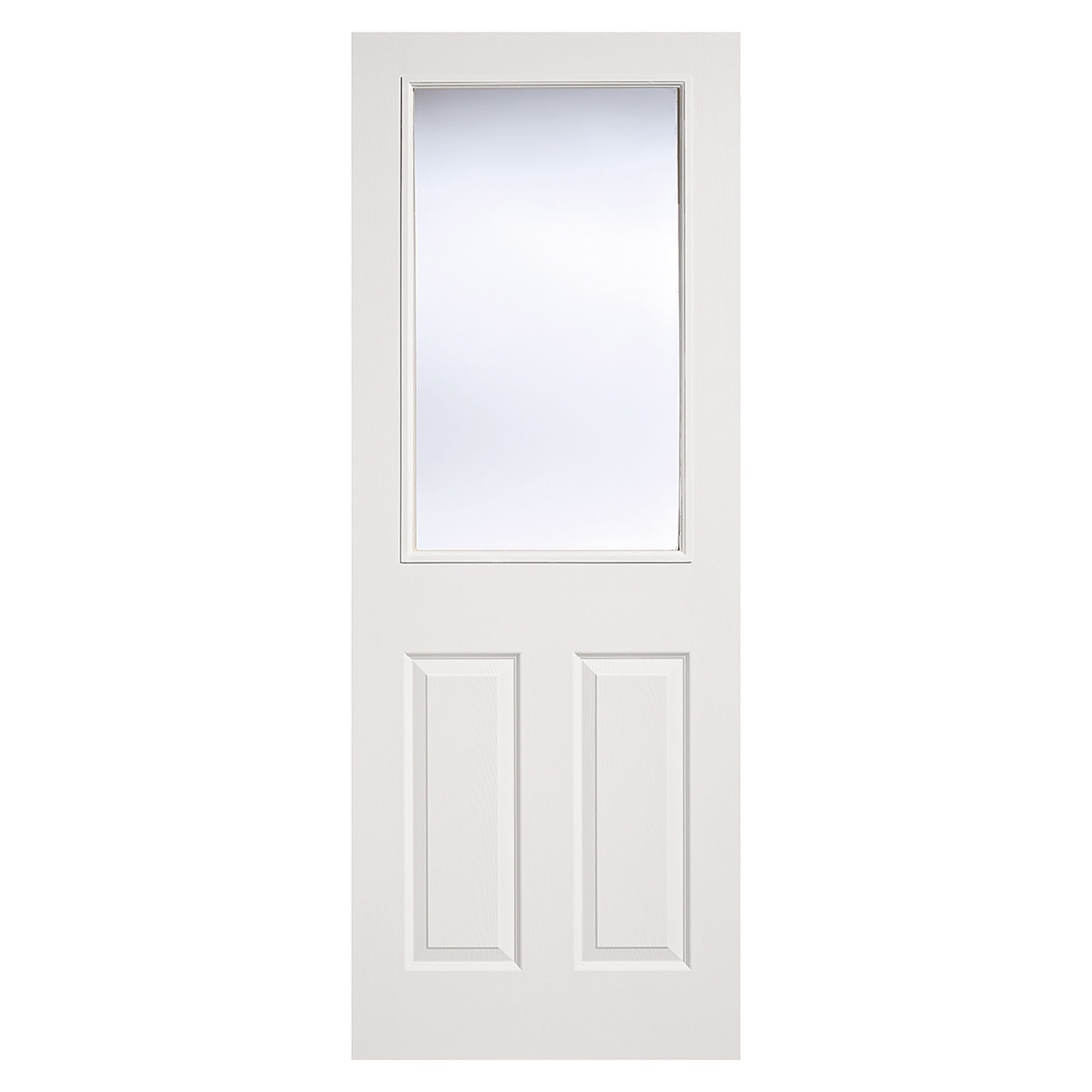 2-Panel/1-Light Clear Glazed Primed Internal Door White