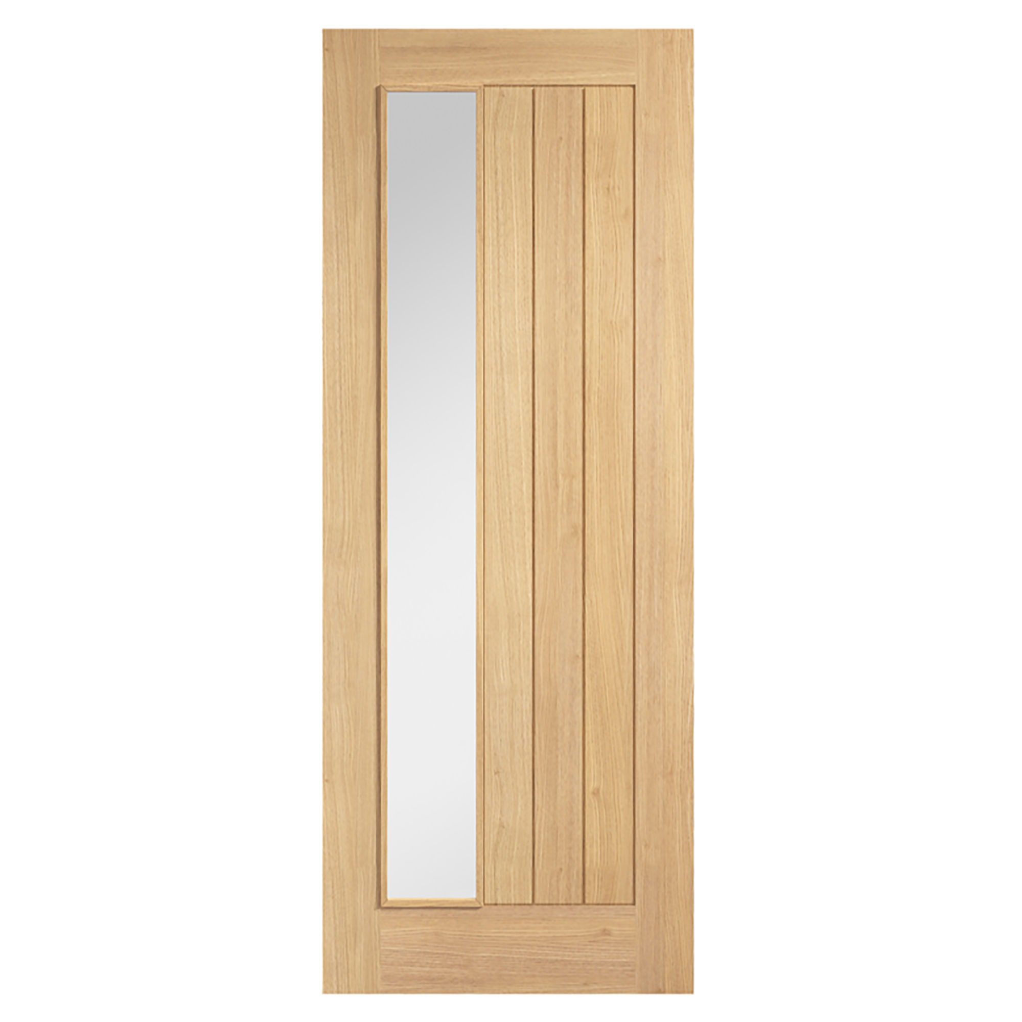 Belize Unfinished Offset Clear Glazed Internal Door Oak 813mm x 2032mm ...