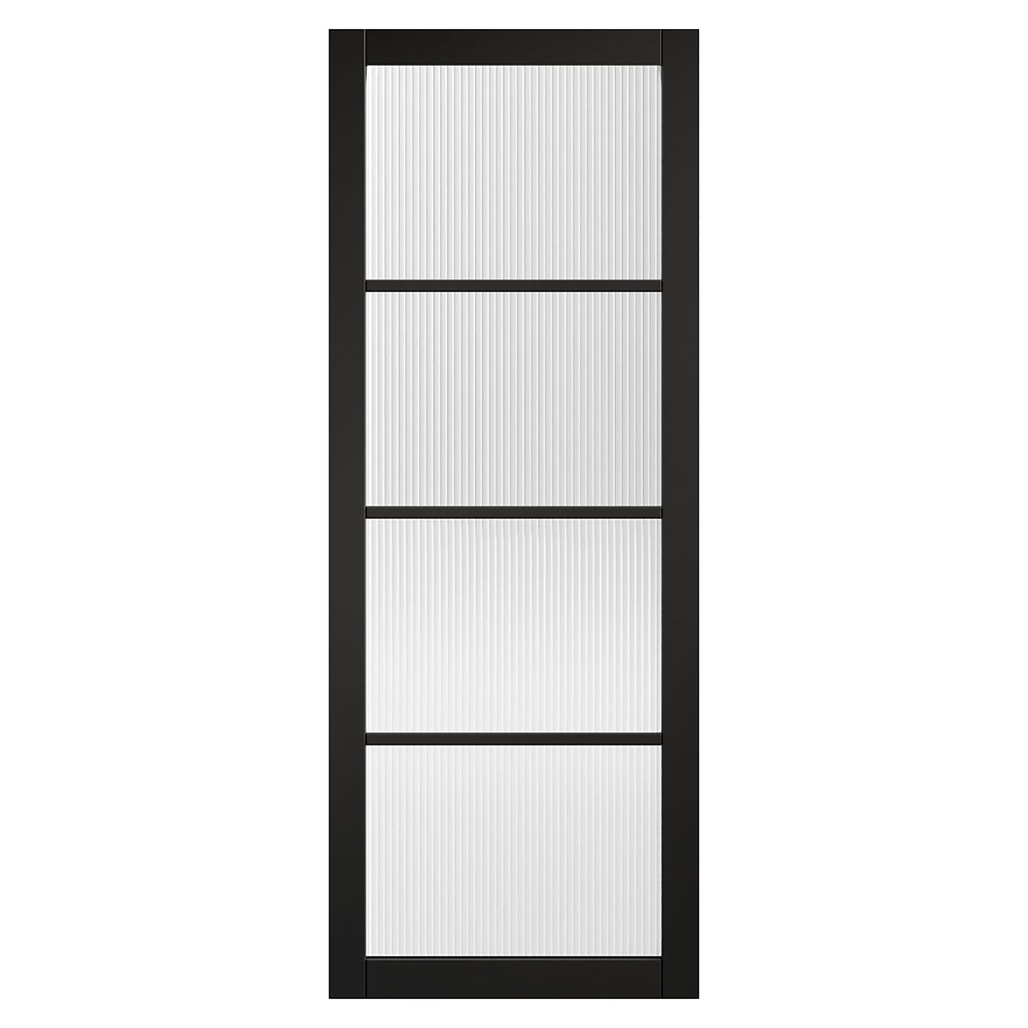 Soho 4-Light Pre-Finished Reeded Glazed Internal Door Black 726mm x ...
