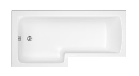 Trojancast Reinforced Solarna L-Shaped Shower Bath 1700x850x700mm - No ...