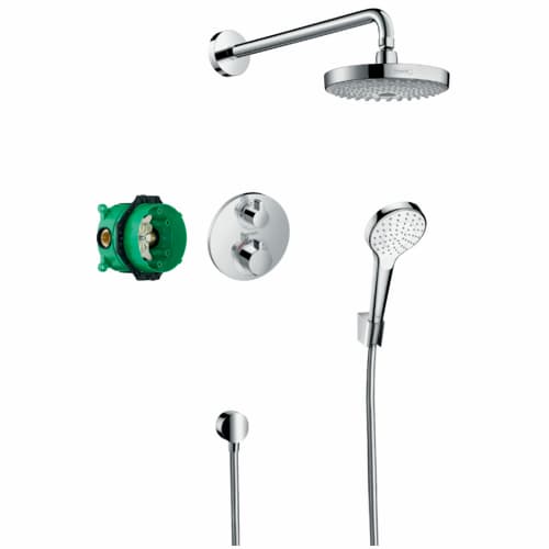 Hansgrohe Croma Select S Shower system pack with Ecostat S thermostatic ...