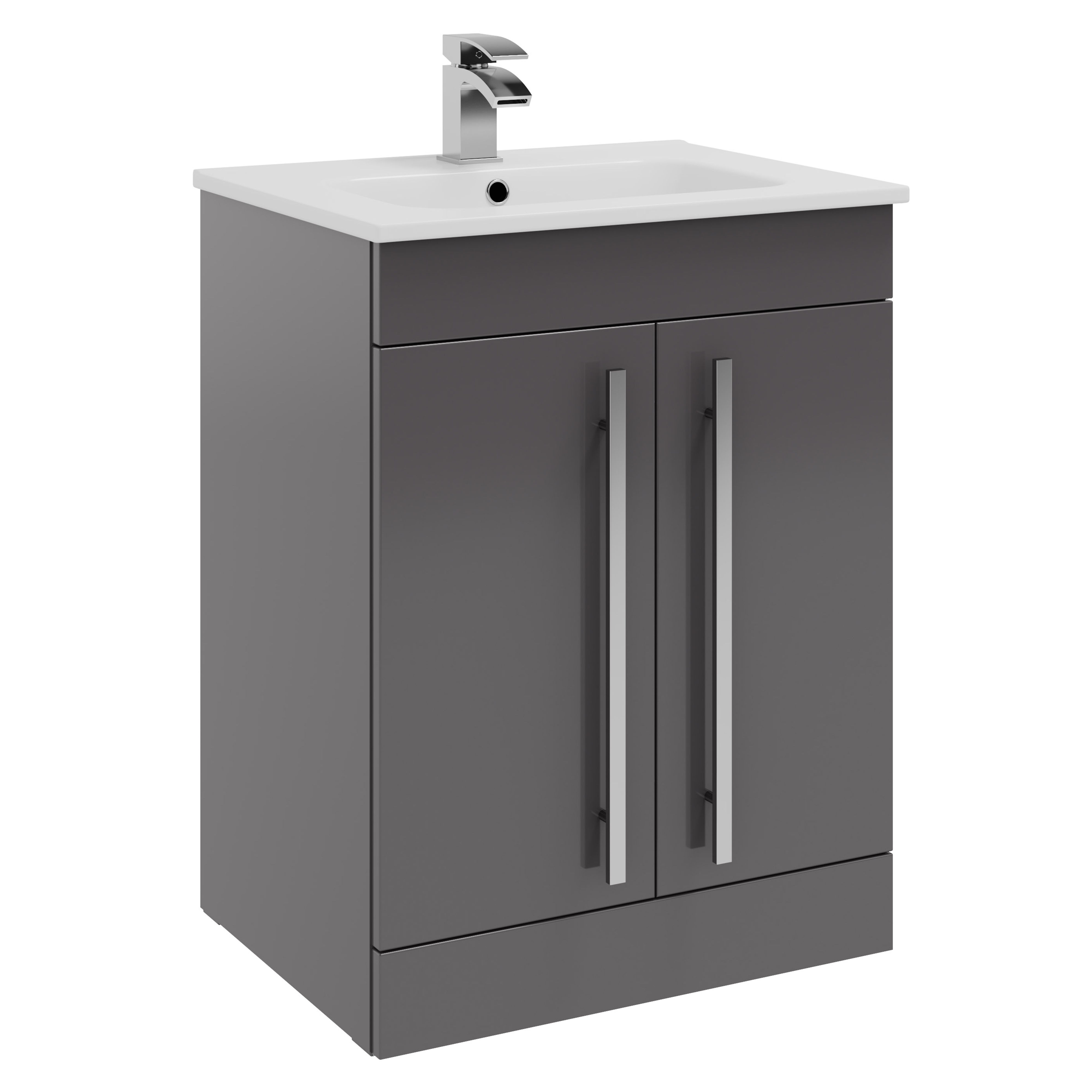 Kartell K-Vit Purity Floor Standing 2 Door Bathroom Vanity Unit Storm ...