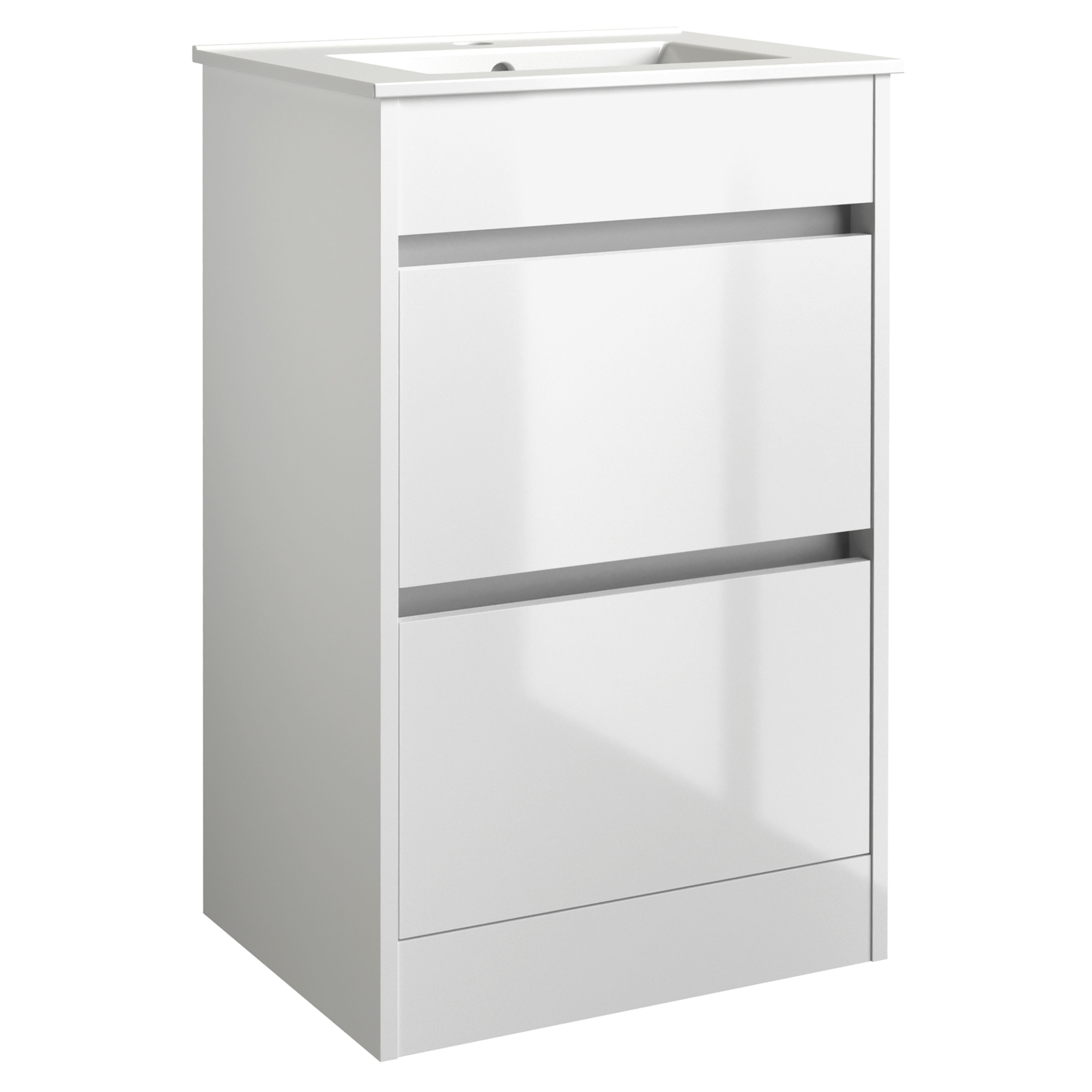 Kartell K-Vit City Floor Standing 2 Drawer Bathroom Vanity Unit White ...