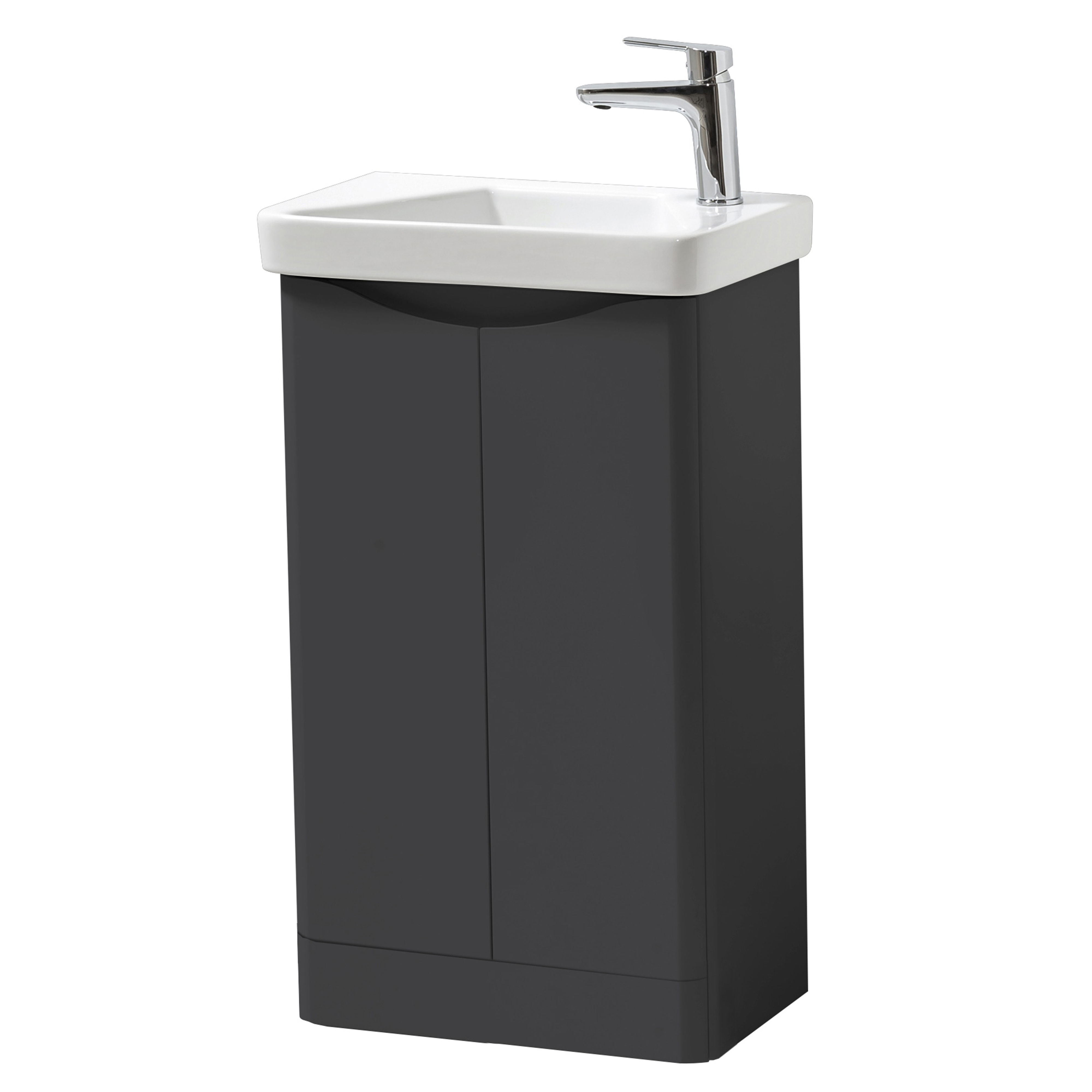 Kartell K-Vit Arc Floor Standing 2 Door Cloakroom Vanity Unit Graphite ...