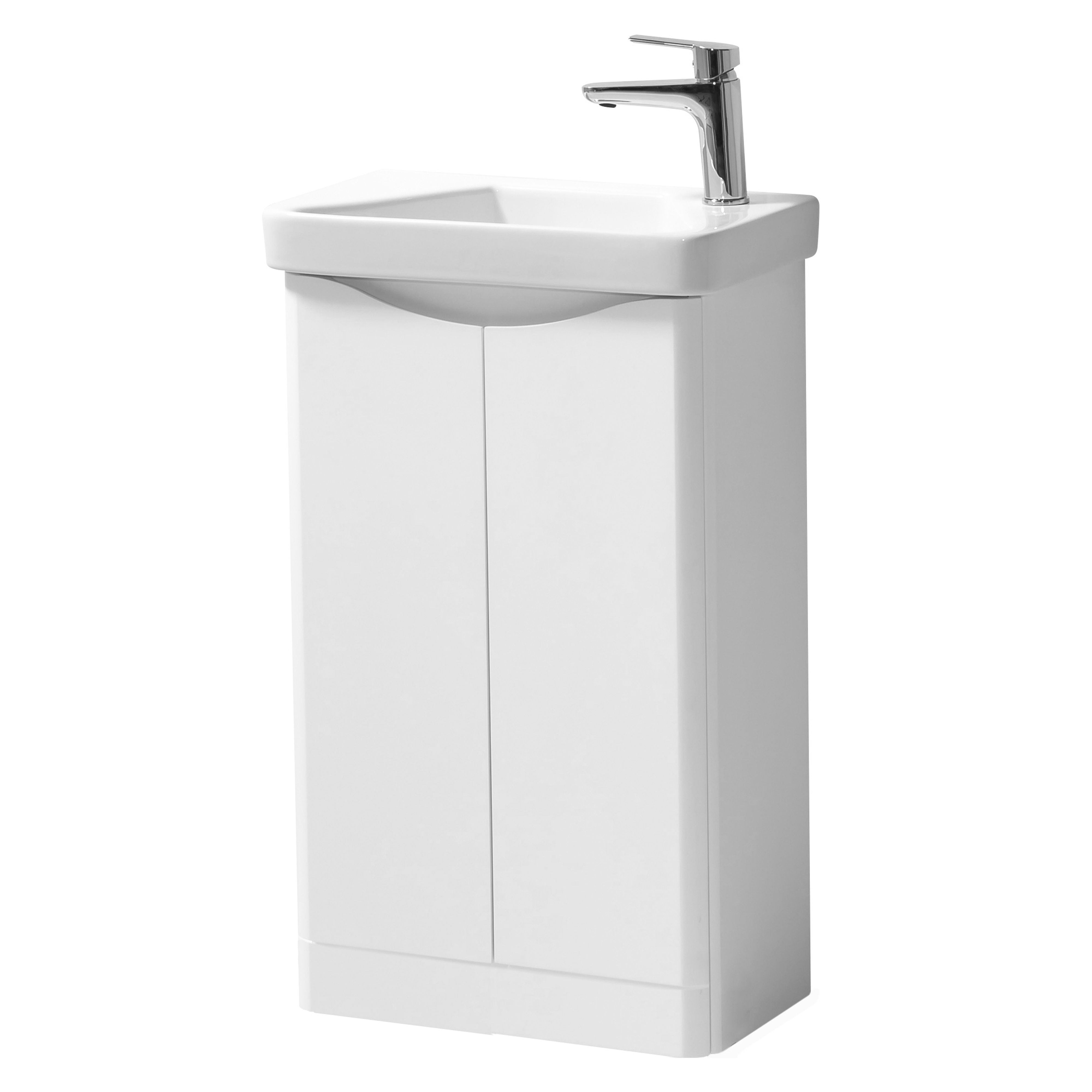 Kartell K-Vit Arc Floor Standing 2 Door Cloakroom Vanity Unit White ...