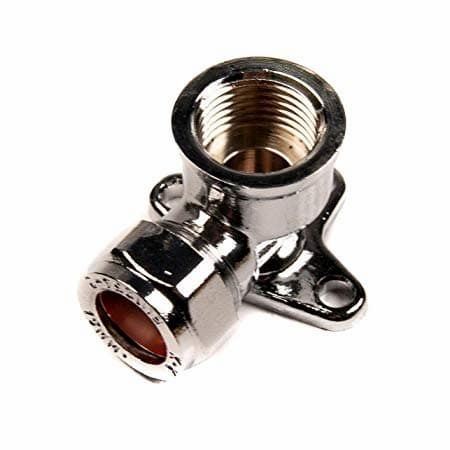 Compression Wall Plate Elbow Chrome 15mm