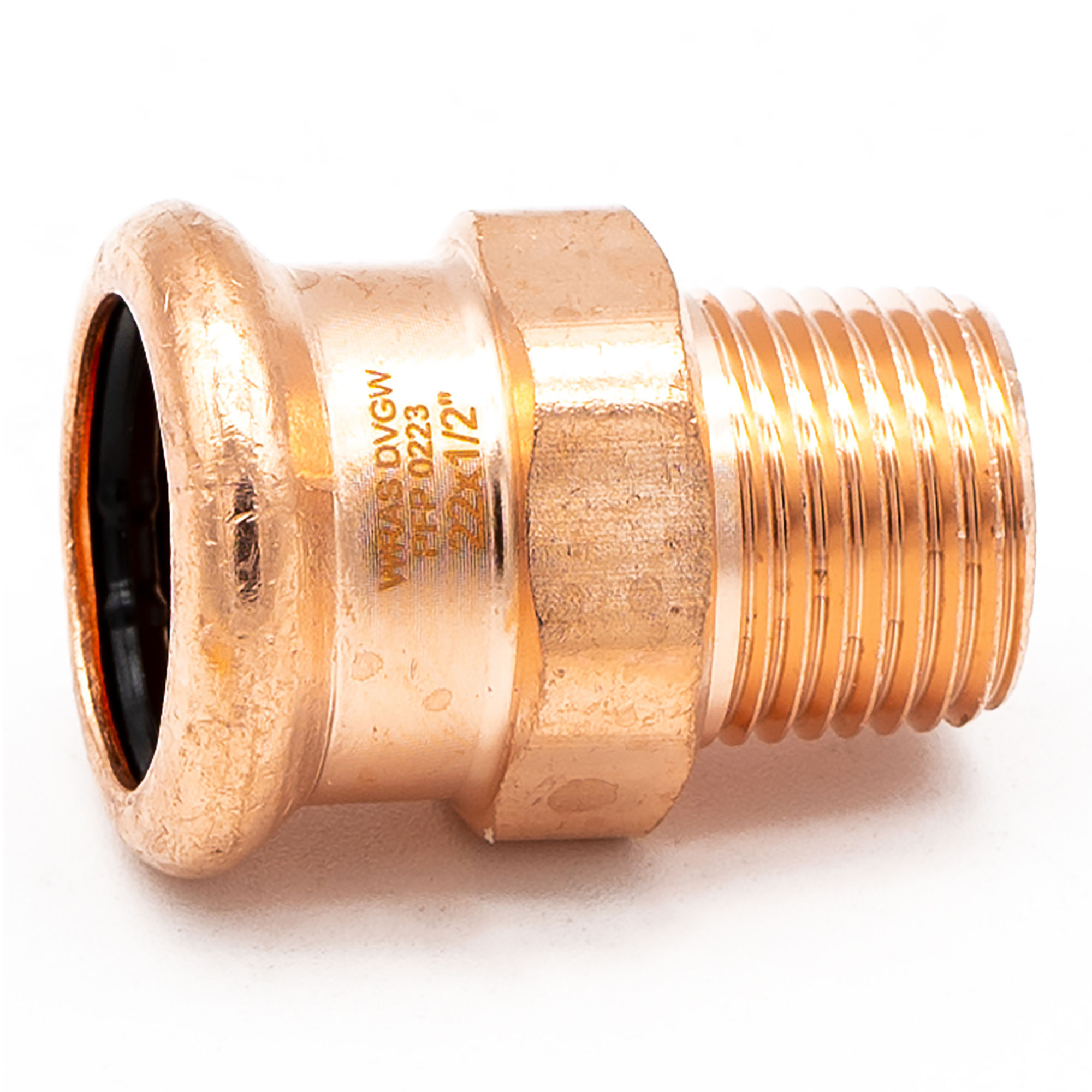 Copper Press Fit Cu x Male Iron Coupler 22mm x 1/2"