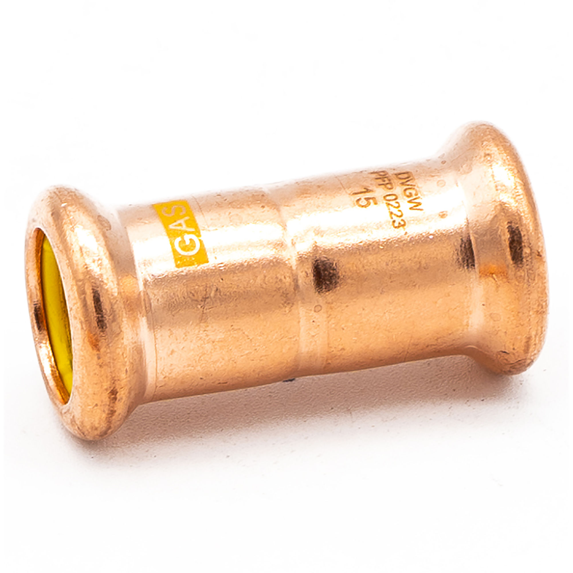 Copper Press Fit Gas Coupler 15mm