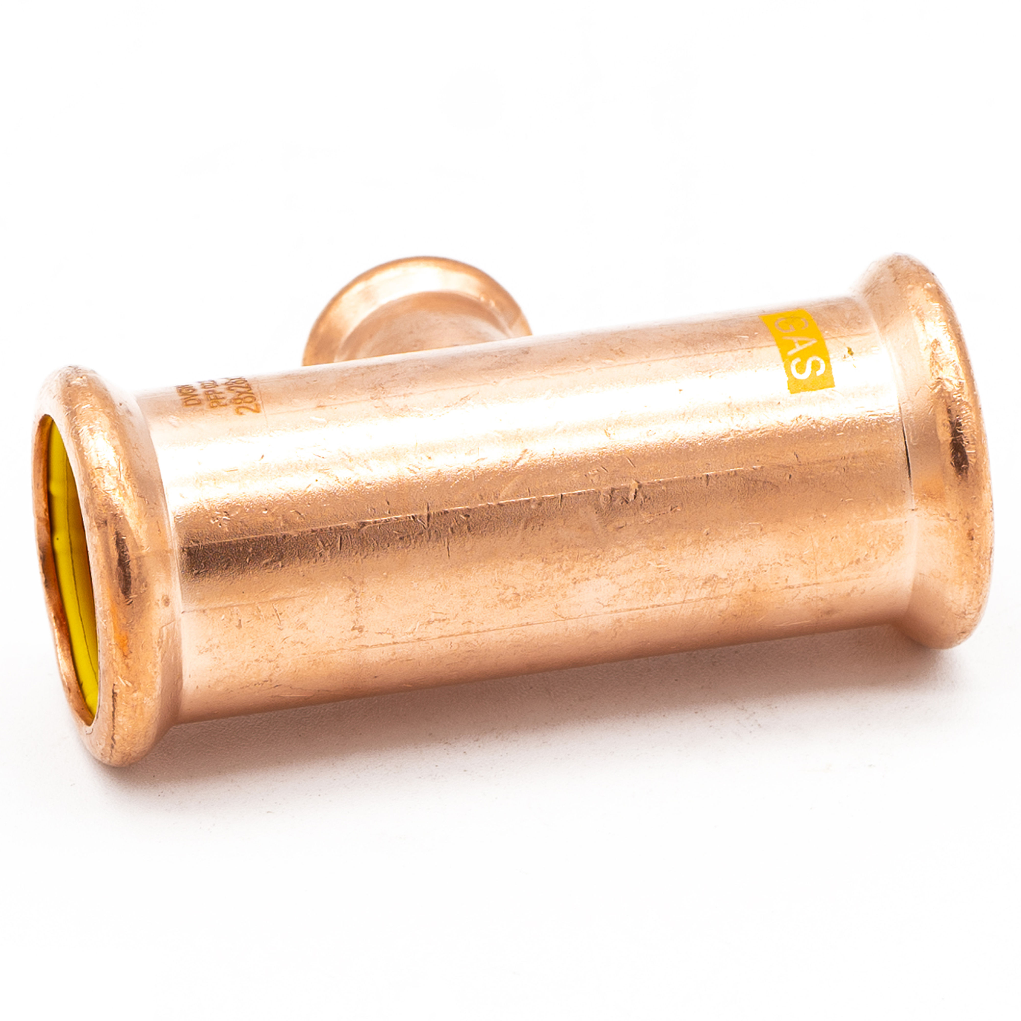 Copper Press Fit Gas Reducing Tee 28mm x 28mm x 15mm