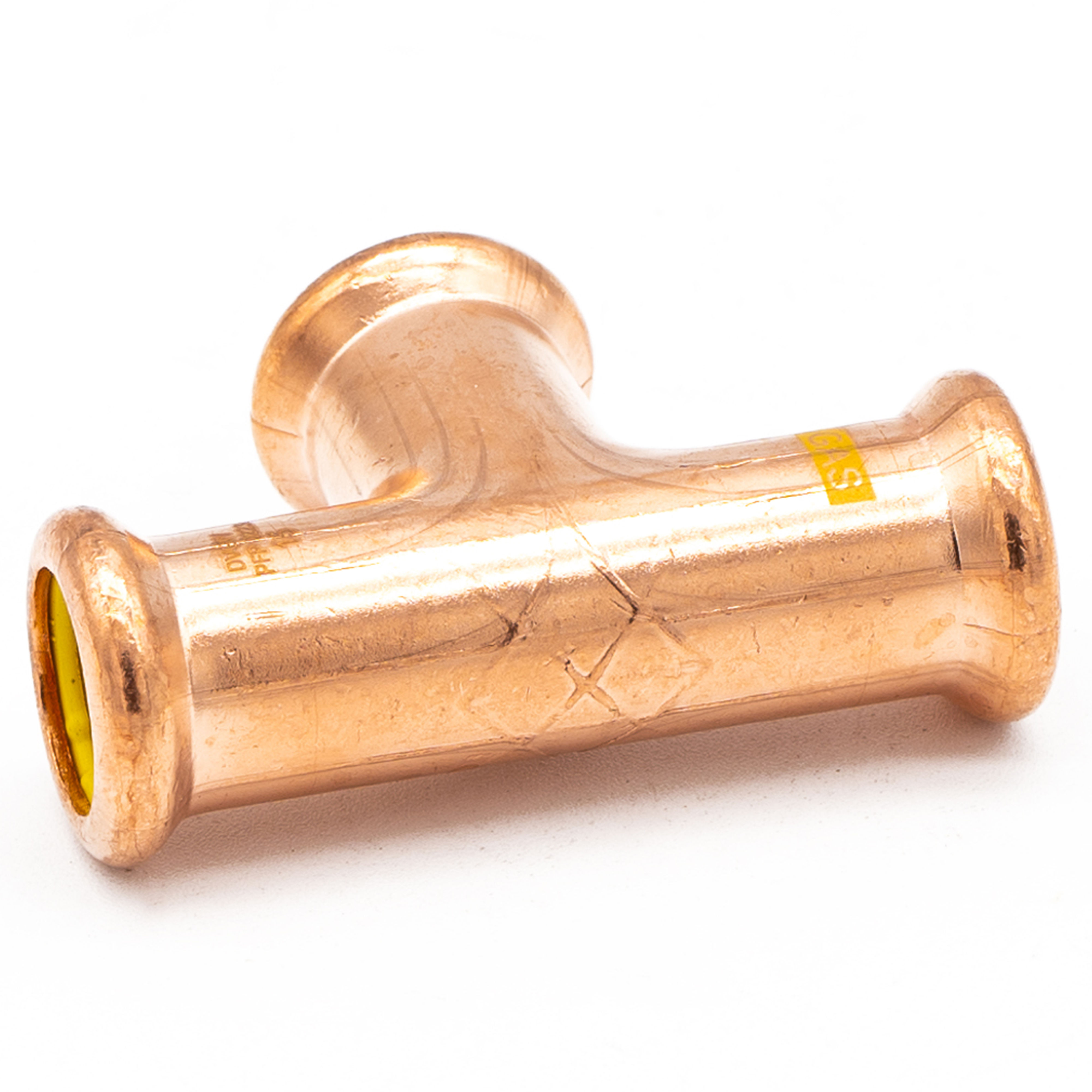 Copper Press Fit Gas Equal Tee 15mm