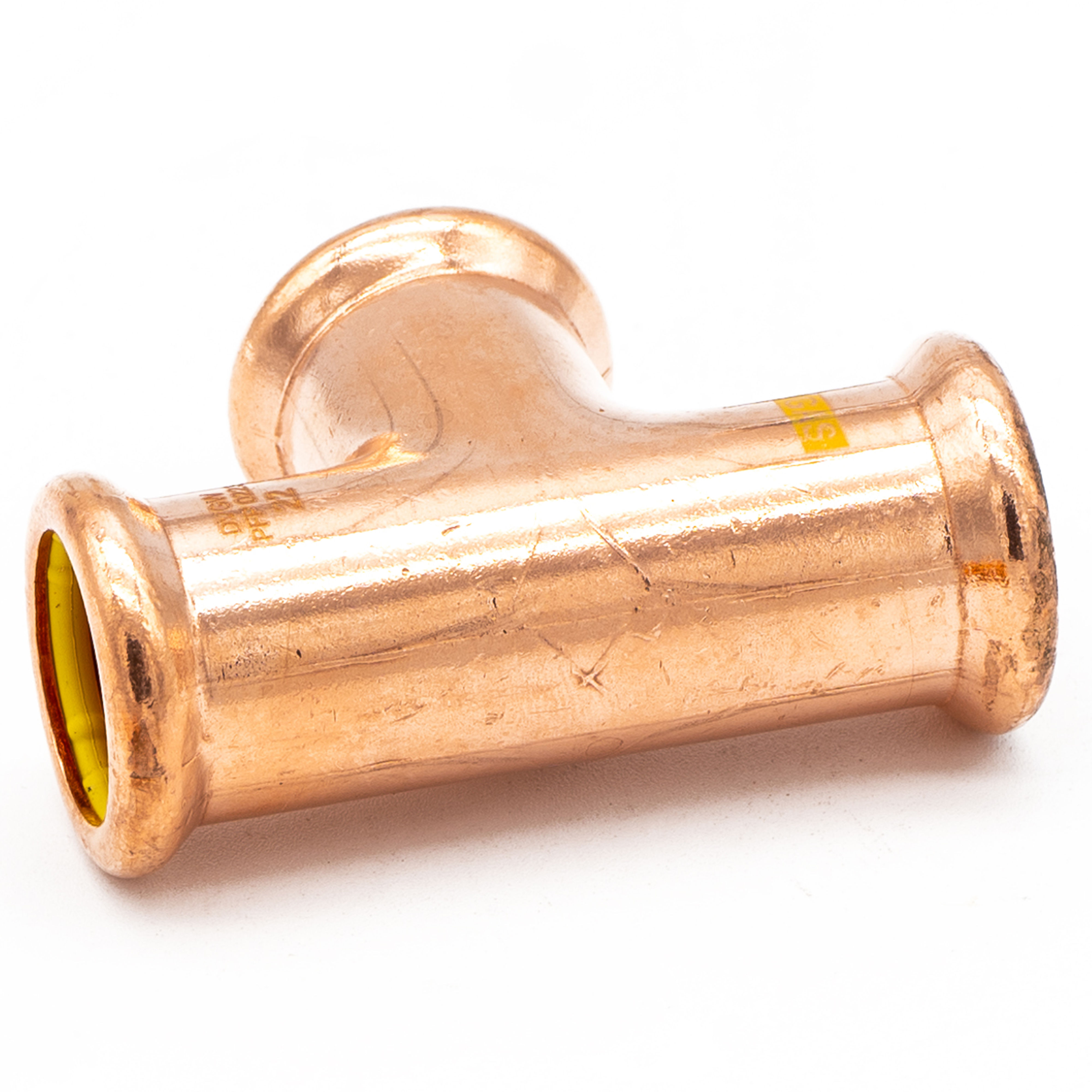 Copper Press Fit Gas Equal Tee 22mm
