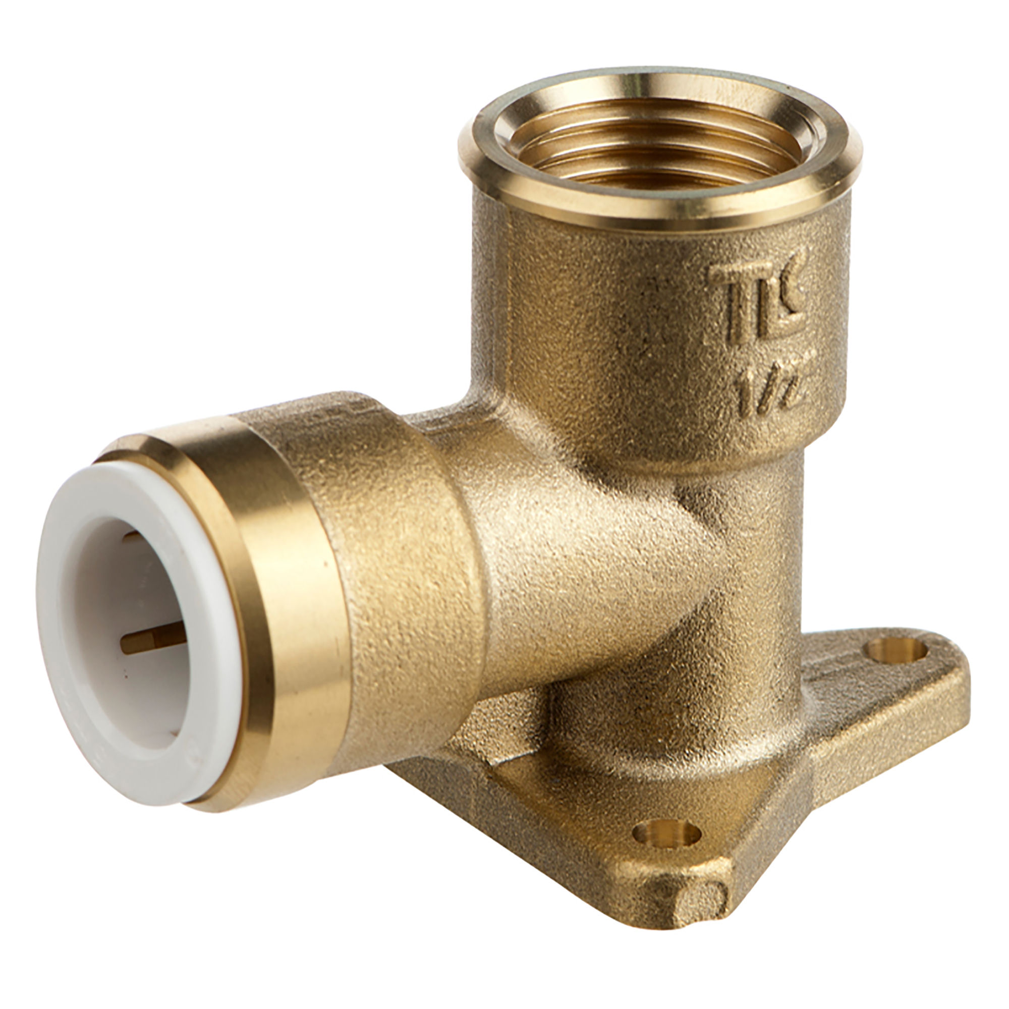 Twistloc Brass Push-Fit Back Plate Elbow