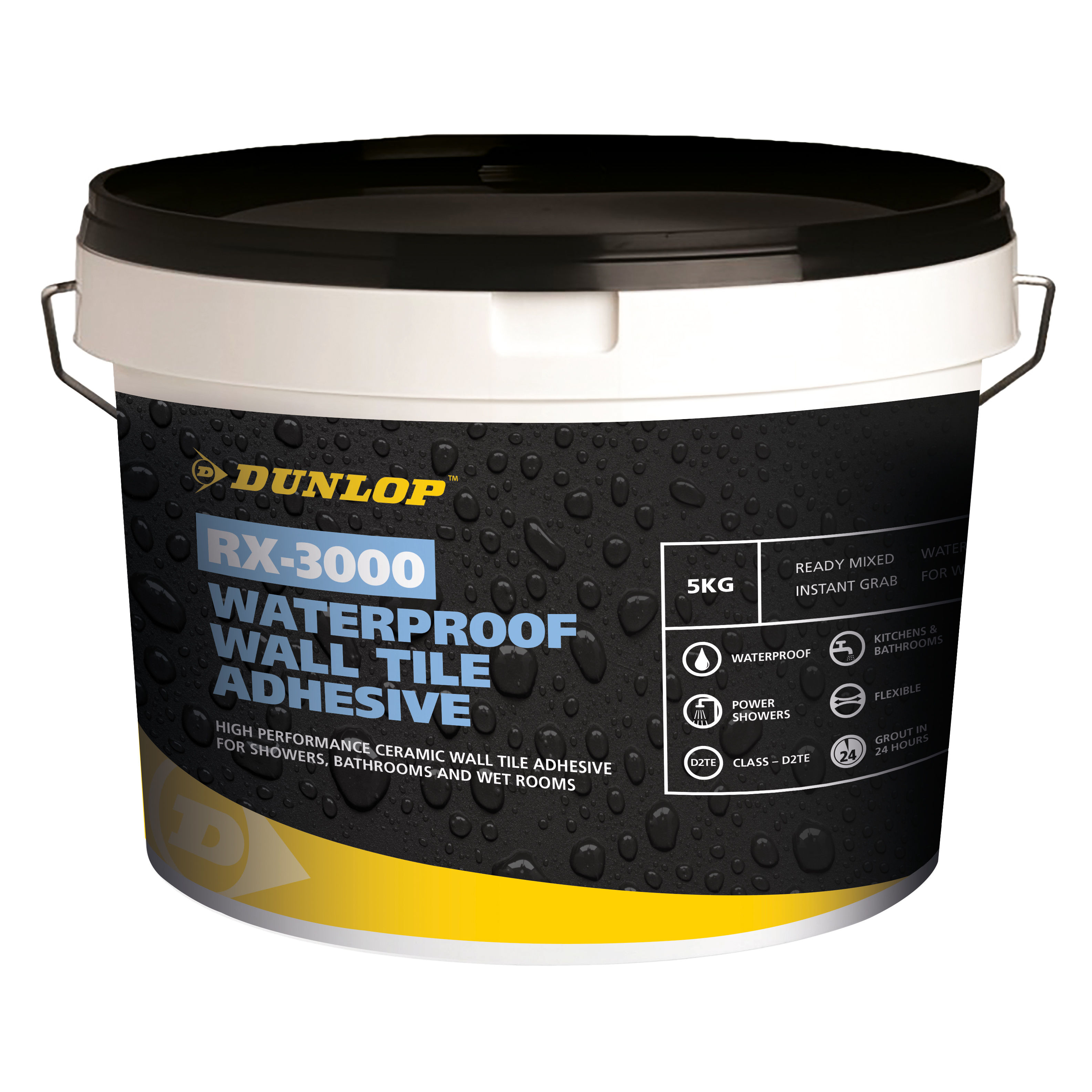 Dunlop RX-3000 Waterproof Wall Tile Adhesive 5kg