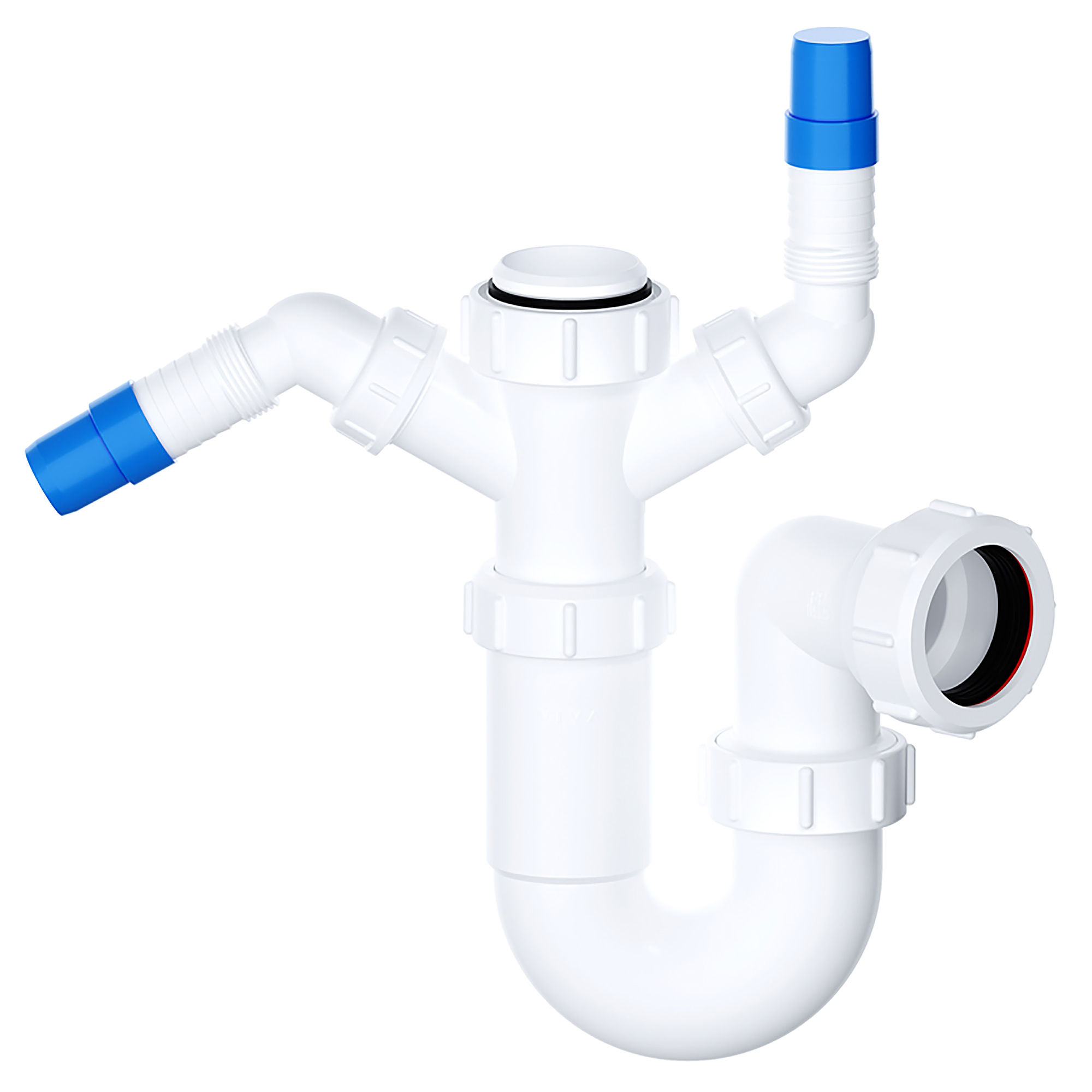 Viva 1½" 40mm Telescopic Sink Trap with Twin 135° Nozzles - WTST02