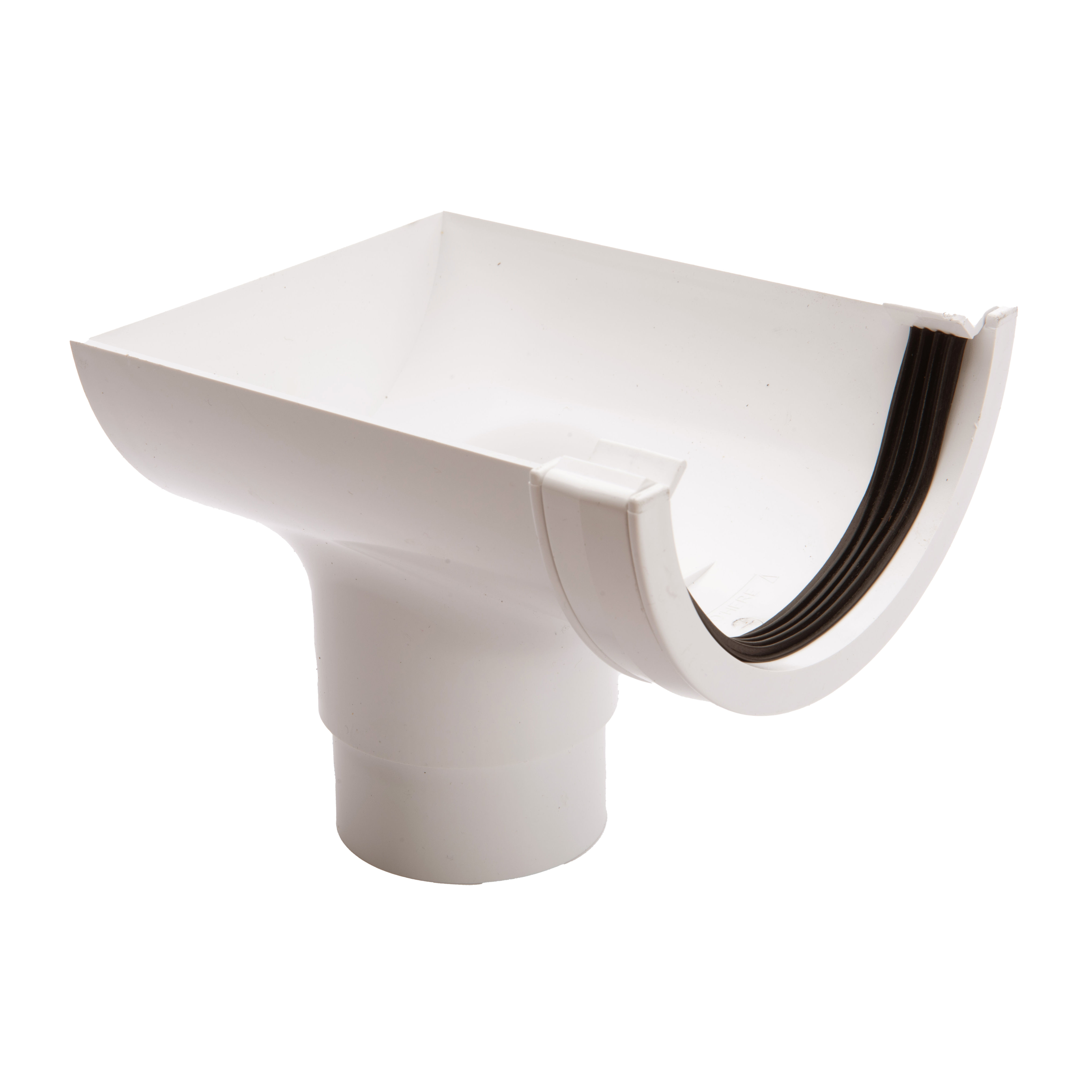 Brett Martin Roundstyle Gutter Stopend Outlet Arctic White 112mm - BR456A
