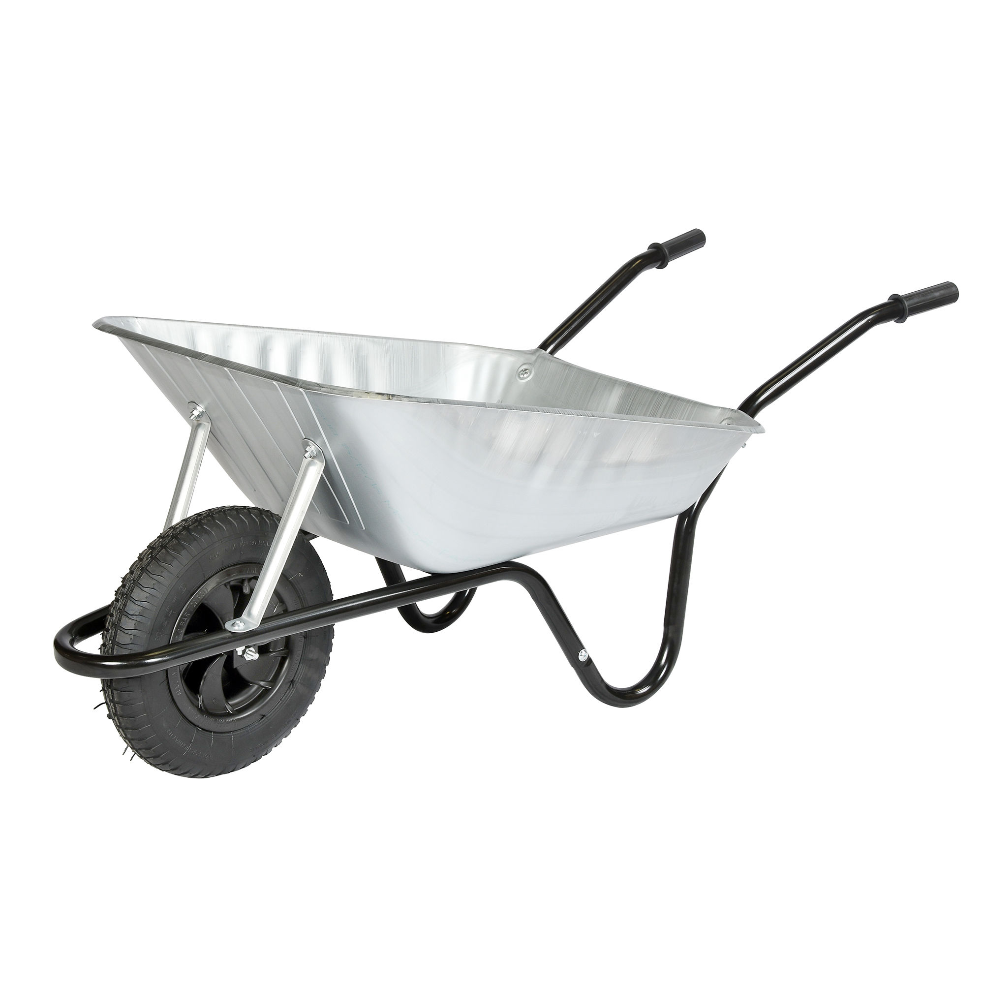Walsall Heavy Duty Galvanised Wheelbarrow in a Box Pneumatic Tyre 85L ...